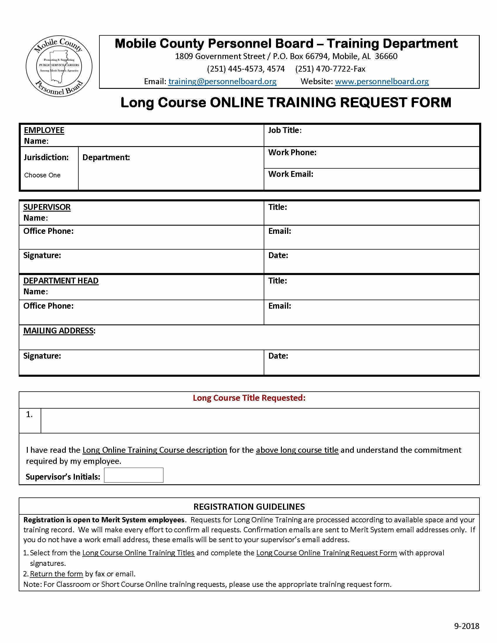 Training Forms | Mobile County Personnel Board