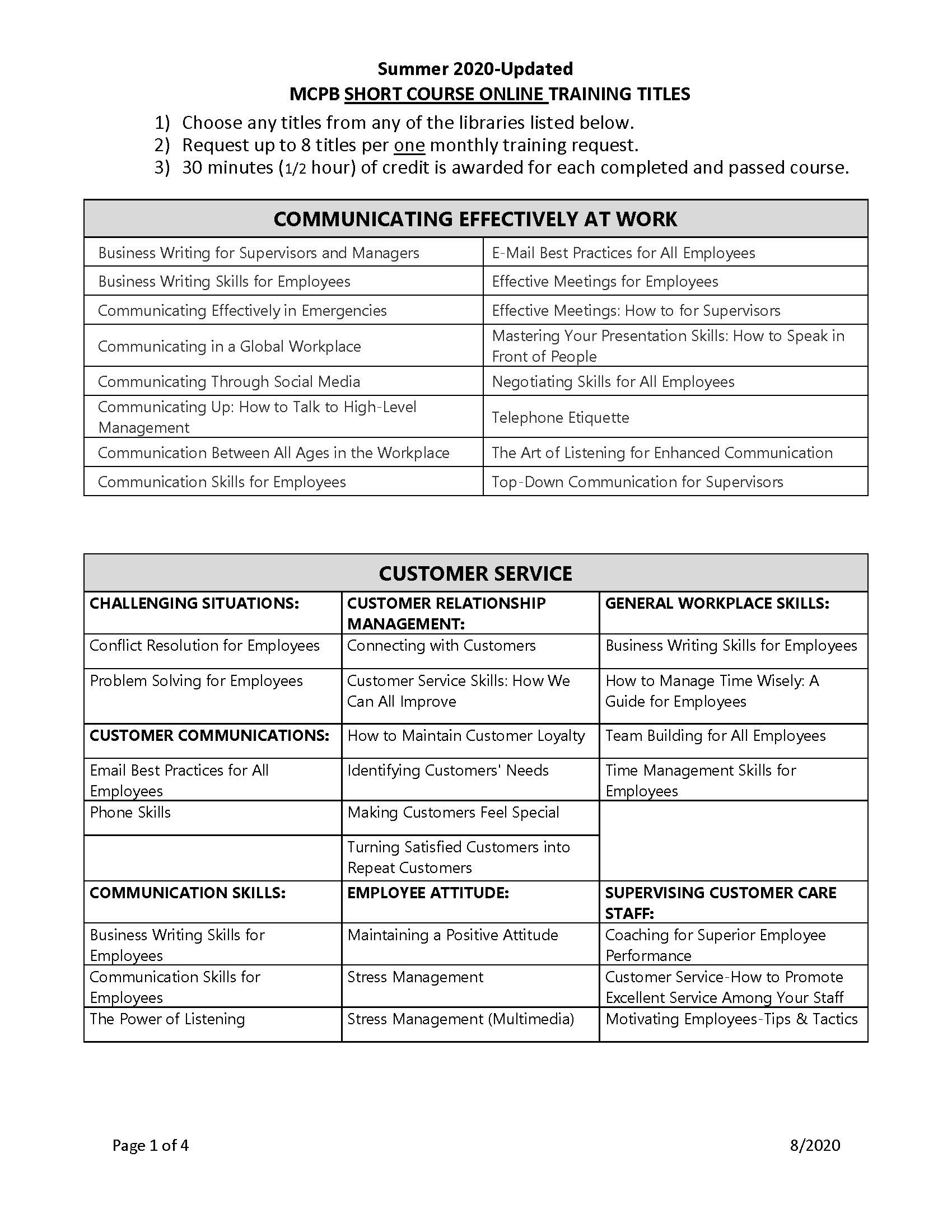 Training Guidelines | Mobile County Personnel Board